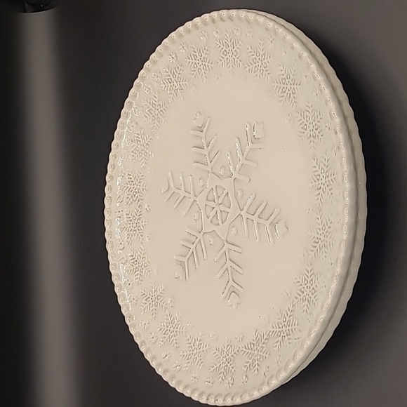 Pier 1 | Dining | Snowflake White Embossed Stoneware 1 Dinner Plates By ...